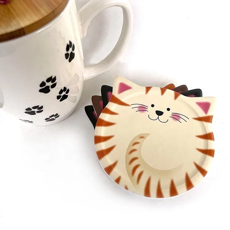 Ceramic Cat Coasters | Spoilt Fur Kids